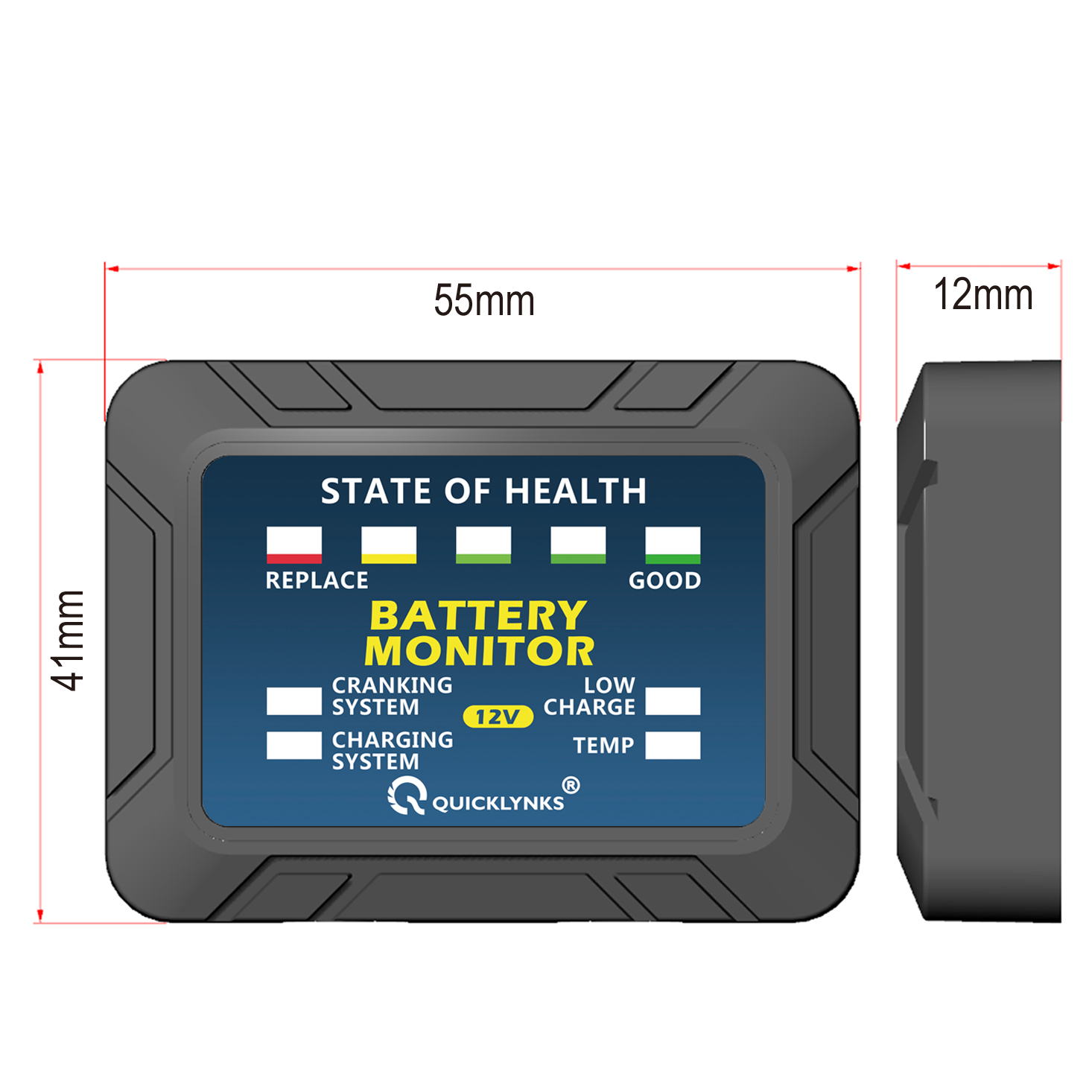 12v Digital Battery Monitor: Portable Tester And Analyzer For Car ...