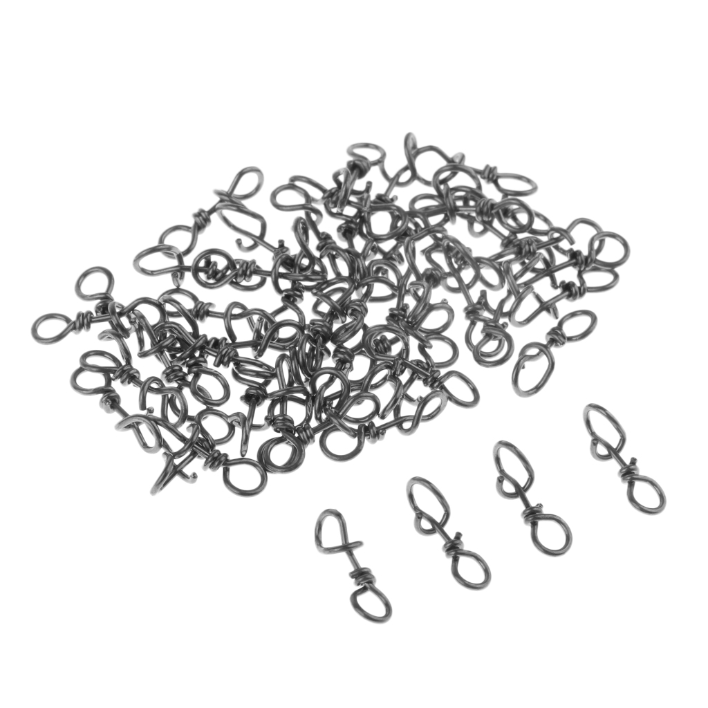 50pcs Anti-rust High Strength Stainless Steel Quick Lock Fishing Snaps ...