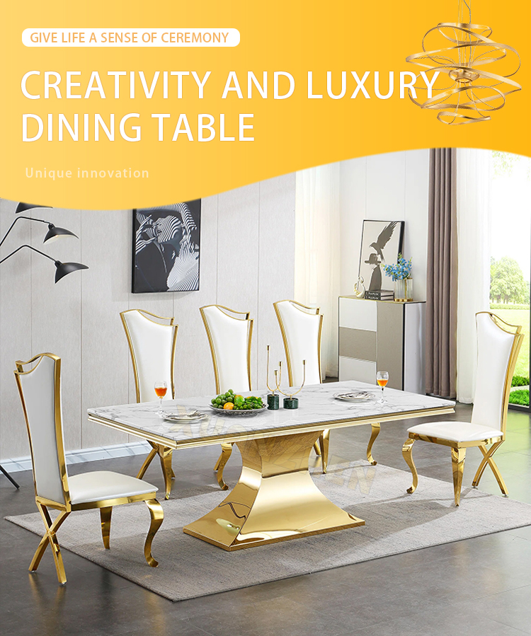 Modern Luxury Marble Dining Table Set For 6 Seaters, High Quality ...