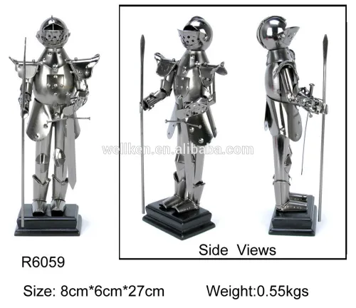 Metal Medieval Warrior Statue,pewter Medieval Armor Soldier Figures ...