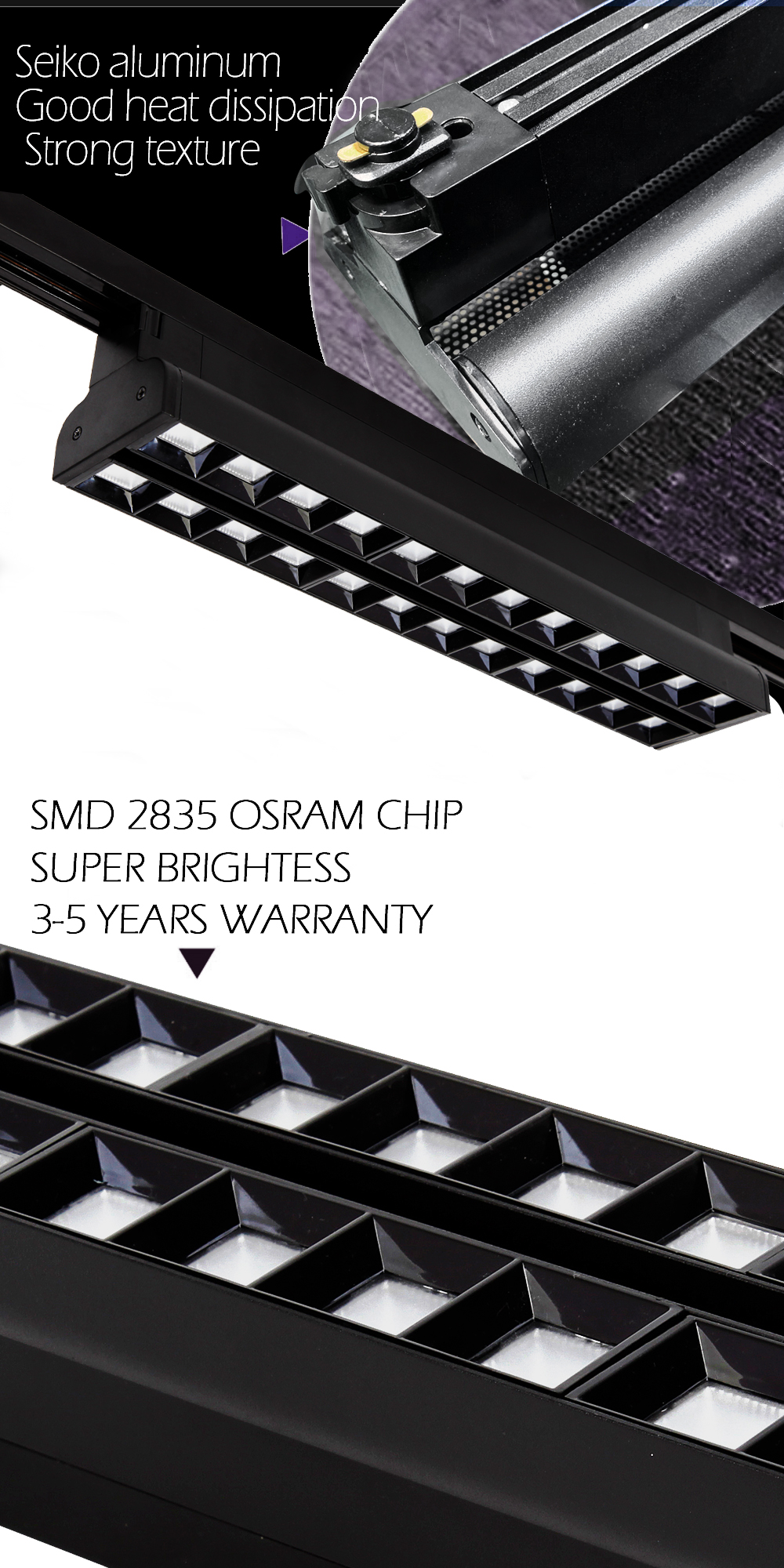 60w Spotlight Led Track Light 3000k-6000k Adjustable Double Head Ce ...