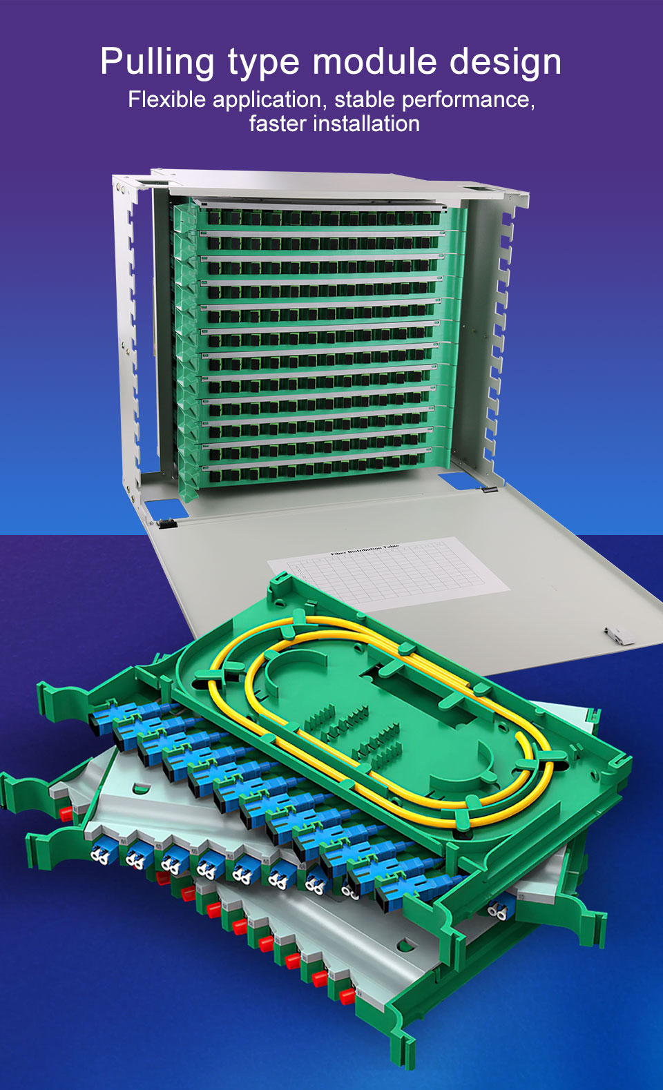 48 Port Optic Fiber Patch Panel Odf Optical Fiber Distribution Frame ...