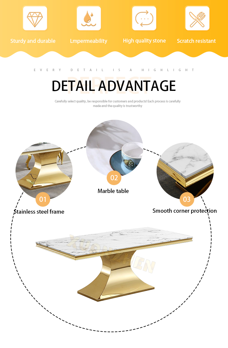 Modern Luxury Marble Dining Table Set For 6 Seaters, High Quality ...