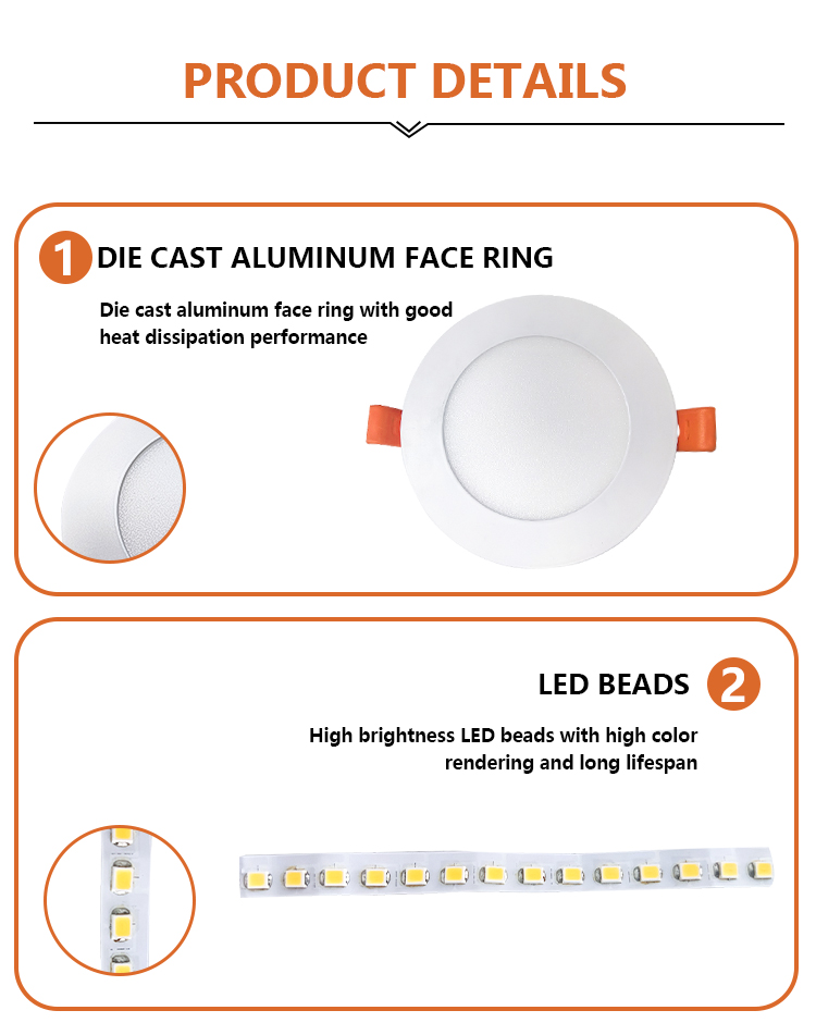 Etl Listed 5cct Dimmable Led Panel Downlight - Ultra Thin Led Ceiling ...