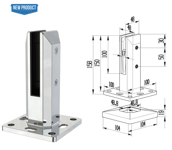 Frameless Glass Balustrade Spigot Railing Systems Satin Gold - Canada ...