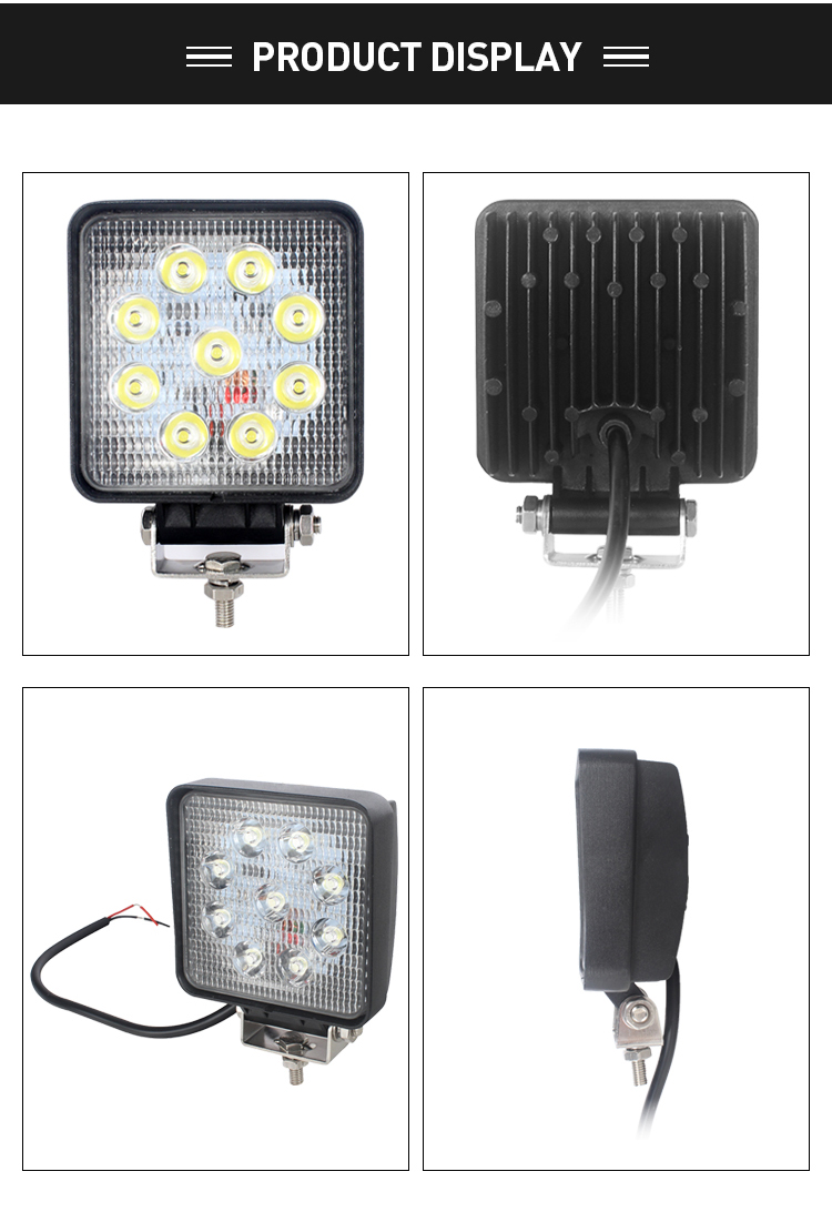4.2 Inch Spot Flood Fog Lamp 27w Square Waterproof Led Work Light 4x4 4 ...