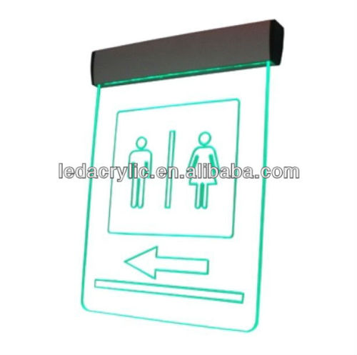 Lighted Toilet Washroom Restroom Signage - Engraving Acrylic Led Edge ...