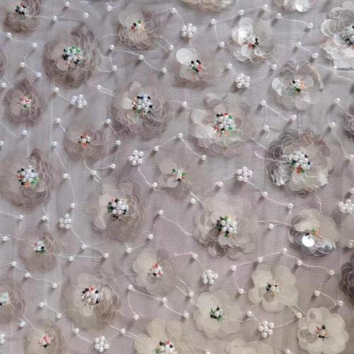 Sequin Emb Three-dimensional Flower Fabric, High Quality Sequin Emb ...