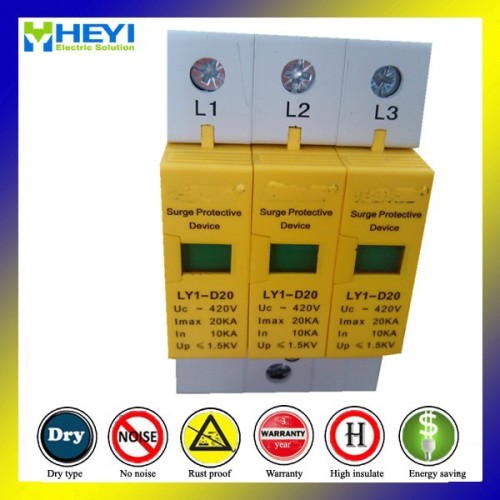 20ka 420v 3 Pole 20a Surge Protective Lightning Surge Protector, High ...