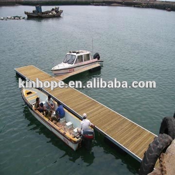 Pressure Treated Wood Installed Floating Marine Pontoon Bridge, High ...
