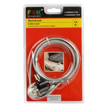 Wire Rope Security Cable With Key Lock, Suitable For Laptops, 1.8m Long ...