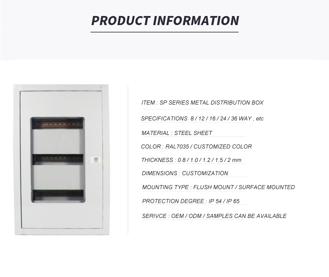 36-way Metal Electrical Distribution Box: Breaker Wall Mount Enclosure ...