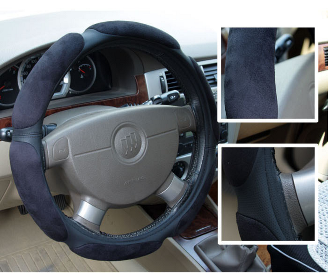 Sandwich Suede Fabric Steering Wheel Cover คุณภาพสูง Sandwich Suede ...