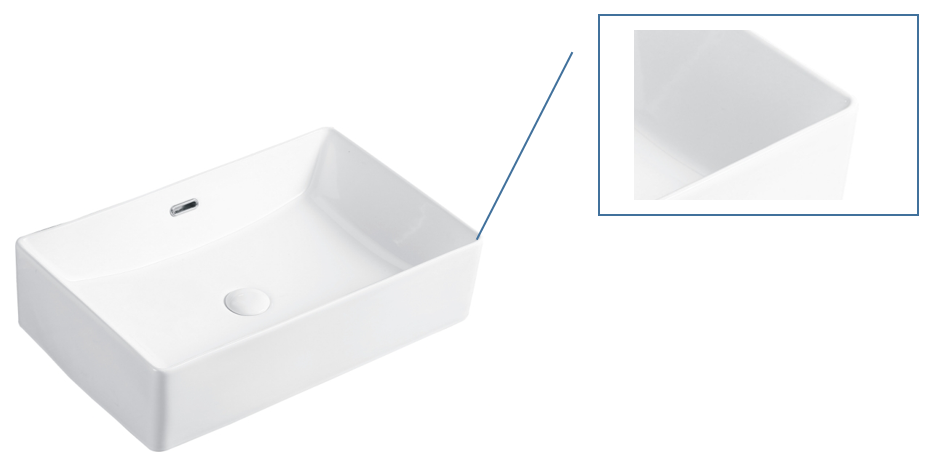 Modern Rectangular Top Counter Bathroom Basin, High Quality Modern ...