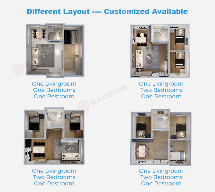 20ft 40ft Extendable Prefab Modular Houses: Tiny Homes, Cabin Offices ...