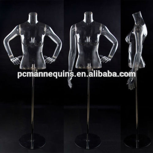 Transparent Mannequin Clear Torso Bust To Display Underwear, High ...