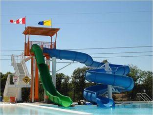 Wide Open Spiral Aqua Fiberglass Adults Slide With 6 Meters, High ...