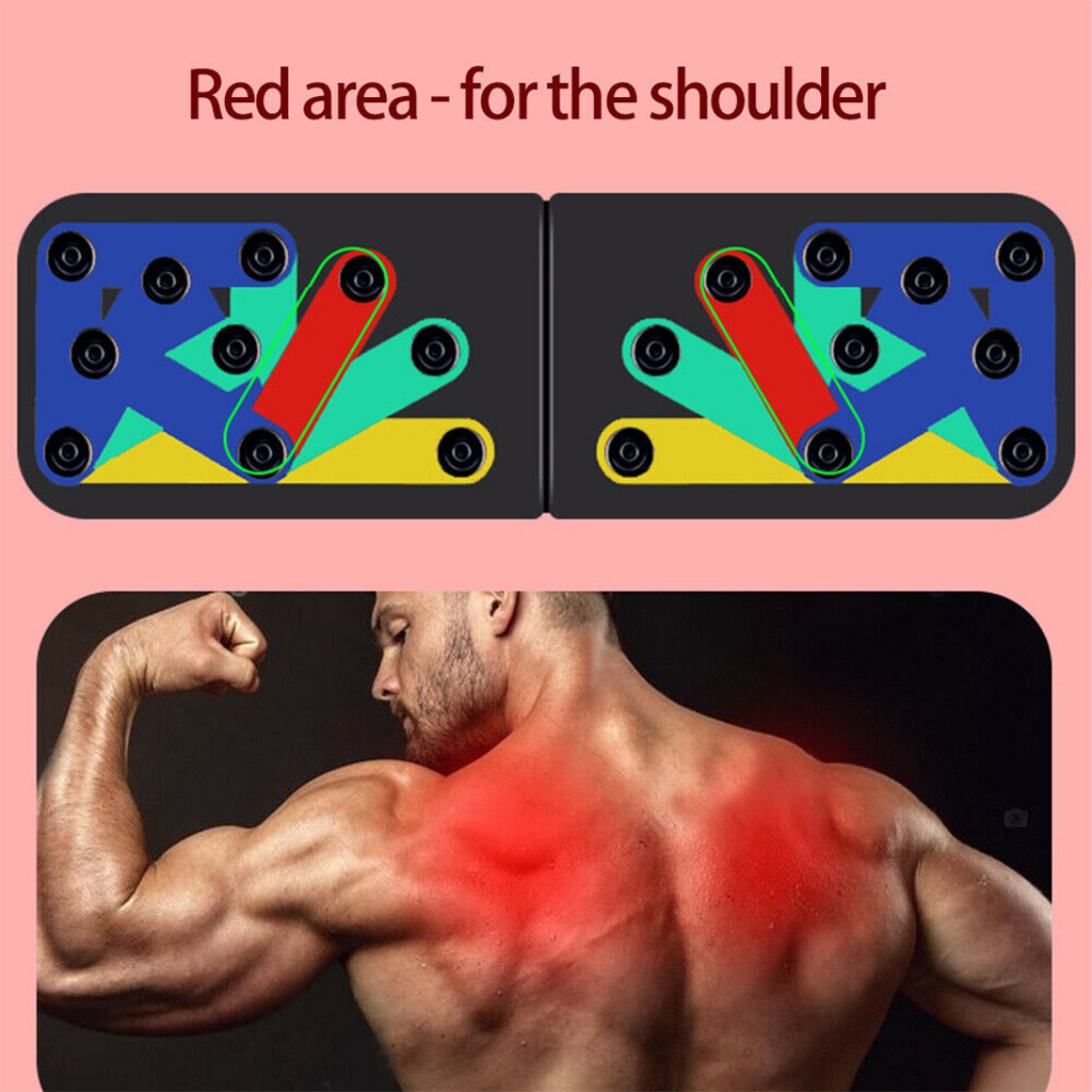 Folding Push Ups Stands Push Up Board Multi Color Coded Muscle Training