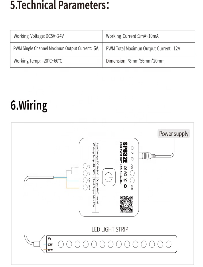 2ch Pwm Cct Led Controller With Bluetooth App Control For Dual White ...