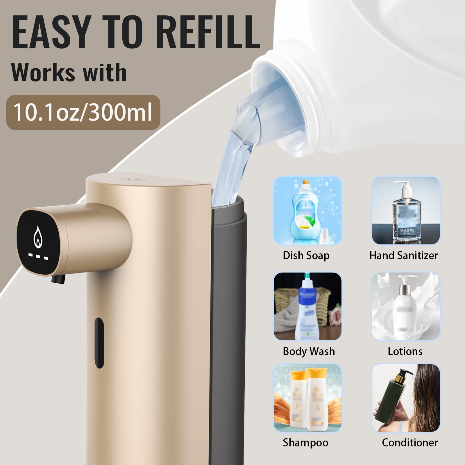 What are the different types of soap dispensers?