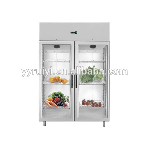 Embraco Compressor Upright 2 Glass Door Refrigerators, High Quality ...