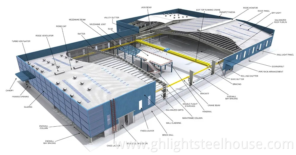 Metal Light Steel Warehouse and Office Building 1682SQM China ...