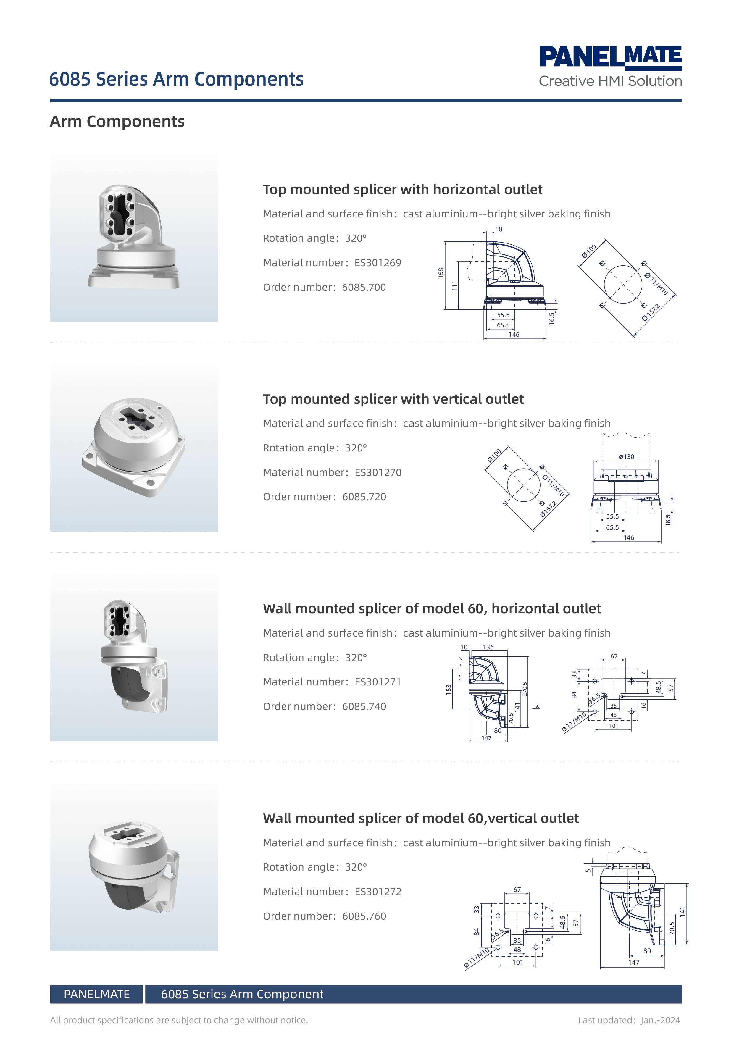 Model 6085.820 Wall Soleplate Fixed Type 60 For Arm-mounted Panel And ...