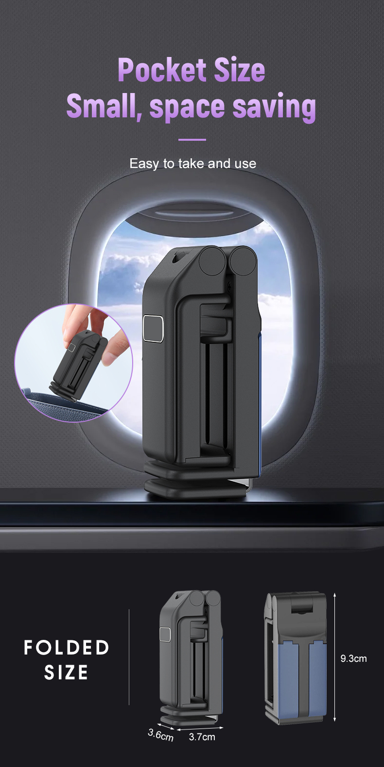 Portable Airplane Phone Stand Clamp - Adjustable Foldable Travel Cell ...