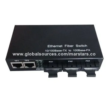 Fiber Switch With 3 X Dual Fiber Port Sm 20km 10/100m + 2 X Utp Port ...
