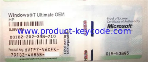 Original Windows Product Key Sticker For Windows 7 Ultimate Oem Coa ...
