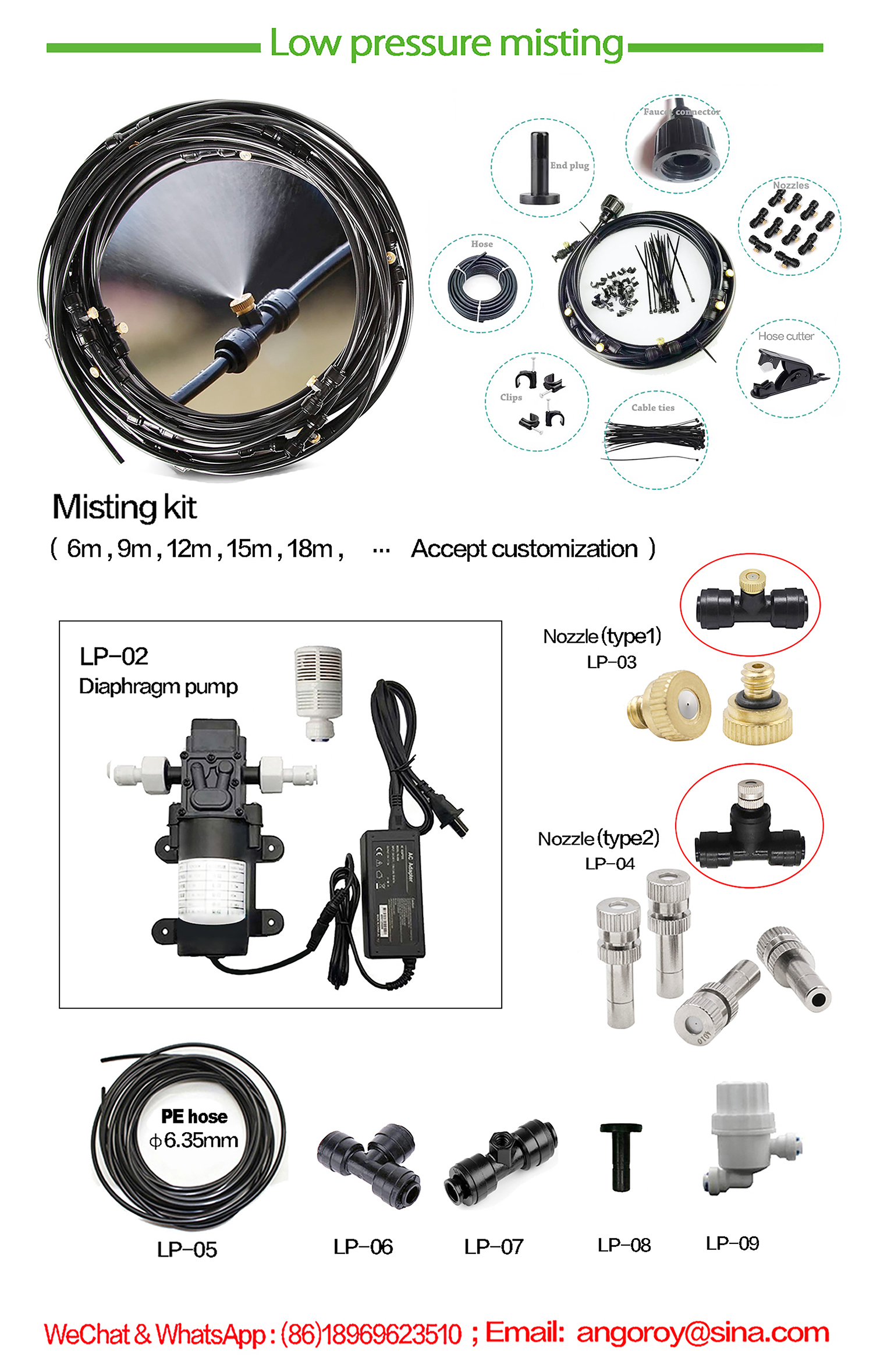Patio Misting Kit: Low Pressure Misting System For Water Mist Spray ...