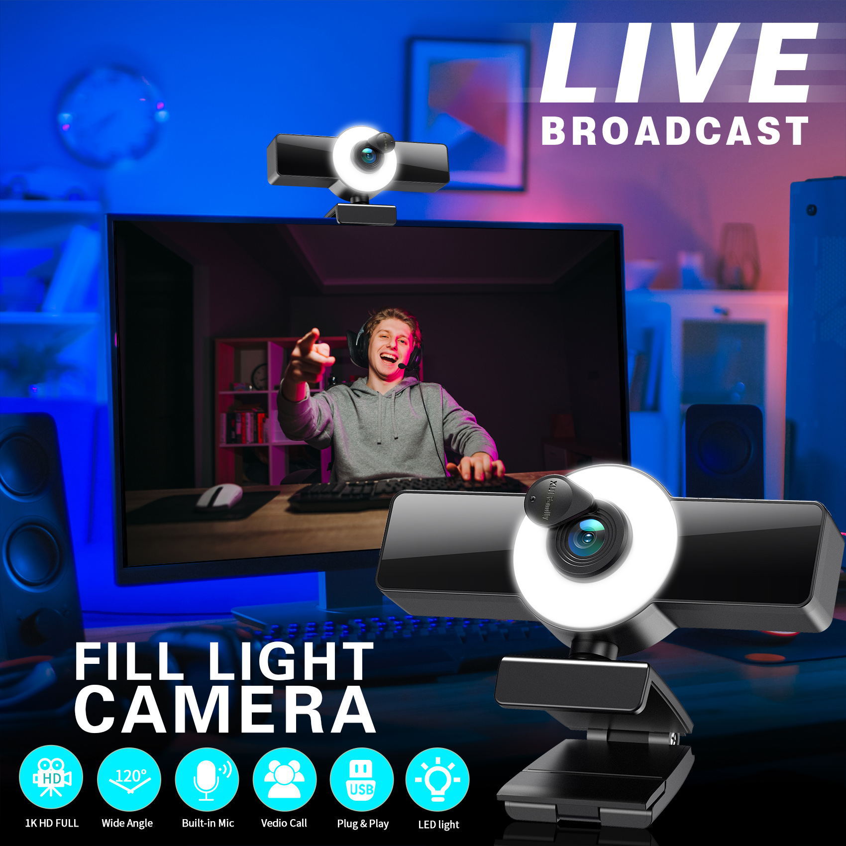 4k Ultra Hd Webcam With Microphone For Video Conferencing, High Quality ...