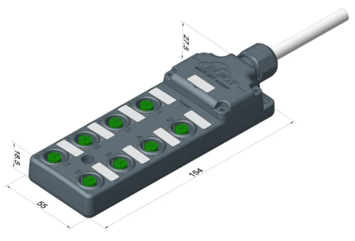 8 Port M12 2ch Prefabricated Cable Distribution Box For Industrial ...