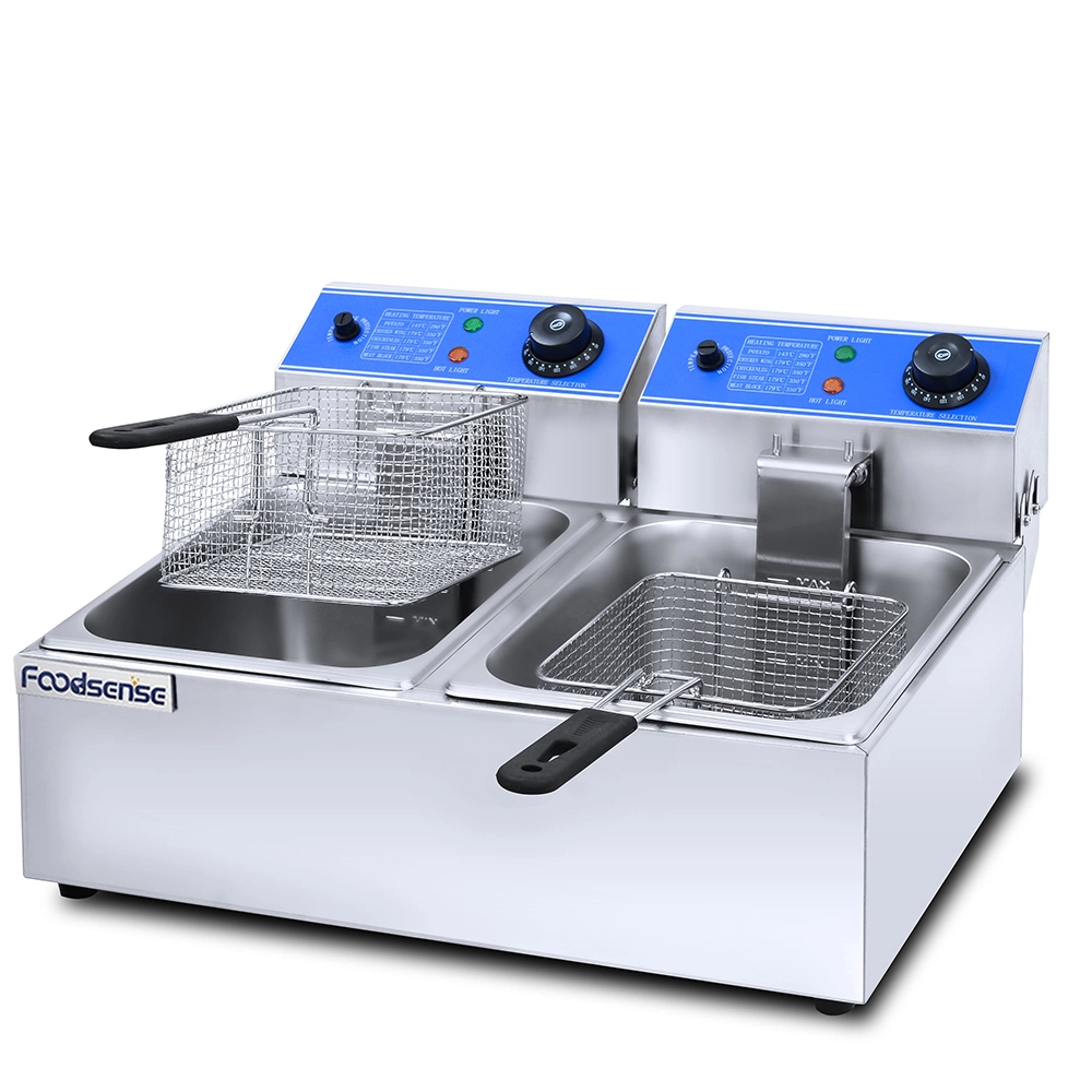 6l+6l Double Tank Table Top Gas Deep Fryer Kitchen Equipment Dual Tank ...