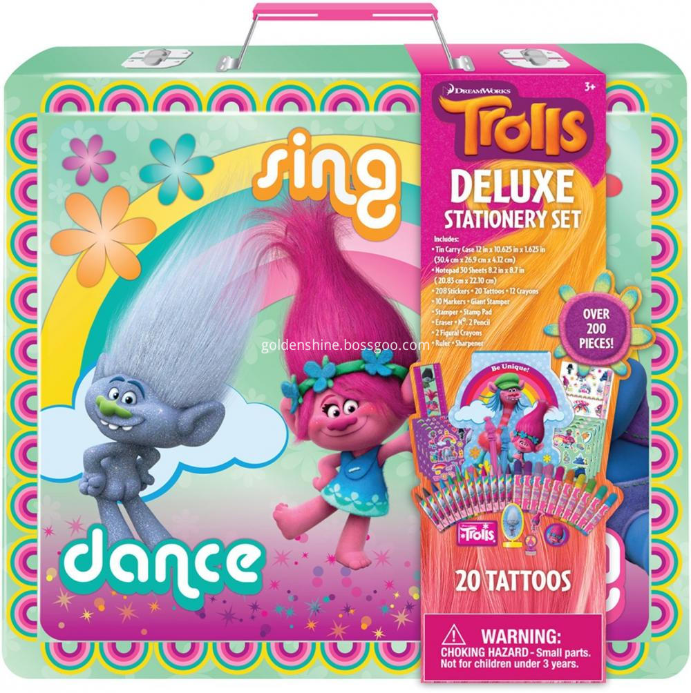 Trolls Metal Carry Box Deluxe Stationery Gift, High Quality Trolls ...