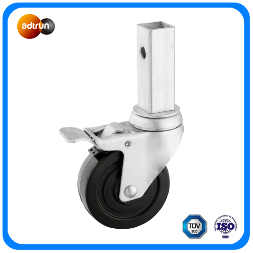 Square Stem Solid Rubber Caster With Total Brake, High Quality Square ...