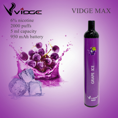 9가지 맛 Vidge Max 일회용 Vape 2000 퍼프, Bossgoo.com의 고품질 9가지 맛 Vidge Max 일회용 Vape 2000 퍼프