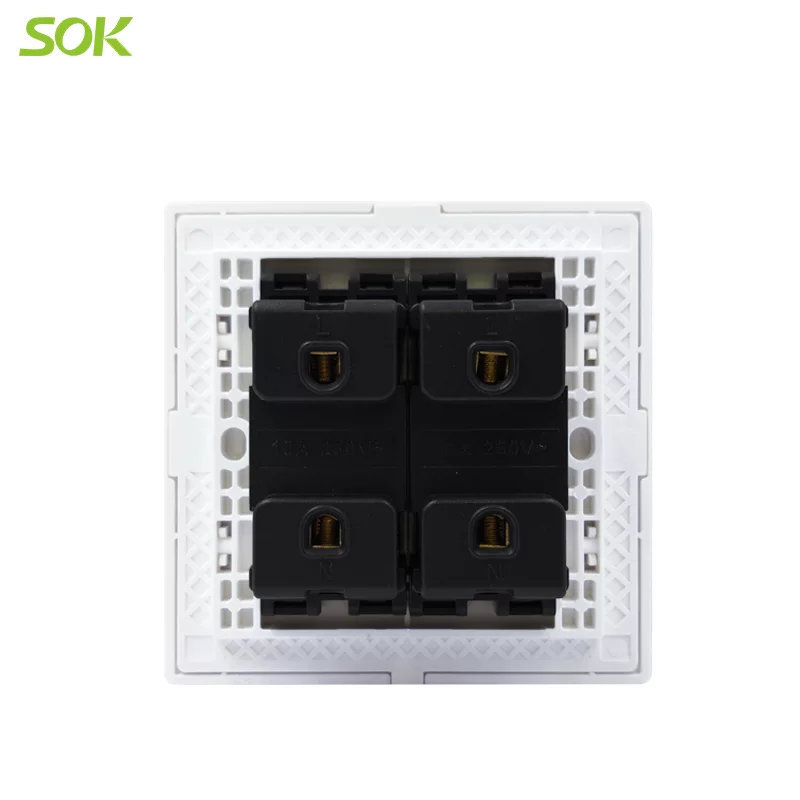 10a 250v 2gang 2pin Universal Socket Outlets White, High Quality 10a ...