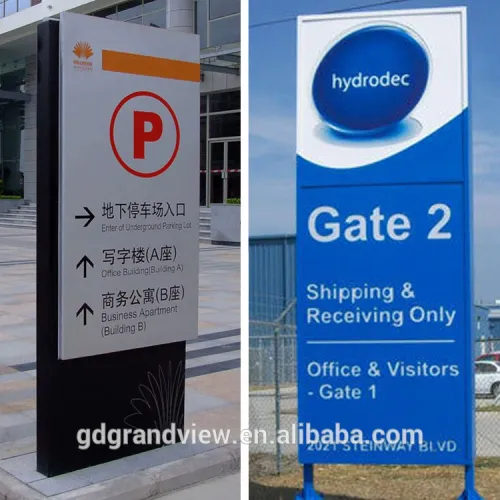 Metal Way Finding Pylon Sign Street Direction Information Guide Post ...