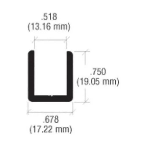 Shower Door Deep Aluminum U-channel For 12mm Glass, High Quality Shower ...