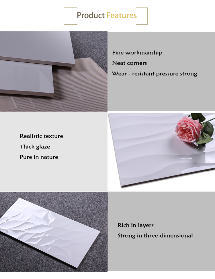 Glossy White Wave Ceramic Wall Tiles - 12x24 Inch (300x600), High ...