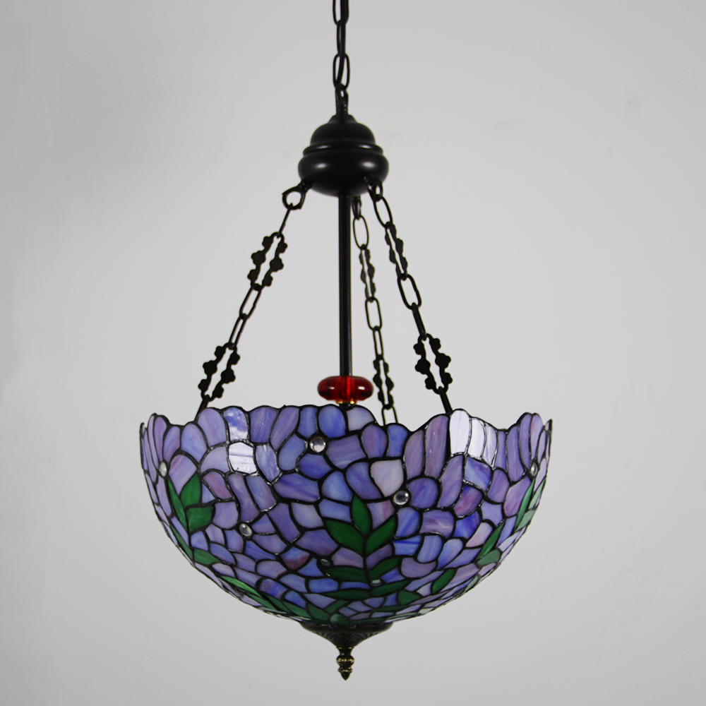 Tiffany-style Victorian 3 Light Inverted Ceiling Pendant - Longhuijing ...