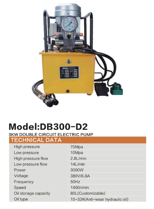 3 Kw 더블 회로 전기 유압 펌프 Db300-d2, Bossgoo.com의 고품질 3 Kw 더블 회로 전기 유압 펌프 Db300-d2