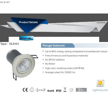 11w Led Indoor Ceiling Lighting With Cob Led Chip And External Driver ...