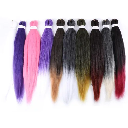 Synthetic Pre-stretched Braiding Hair Perm Yaki Braid Hair Bulk Jumbo ...