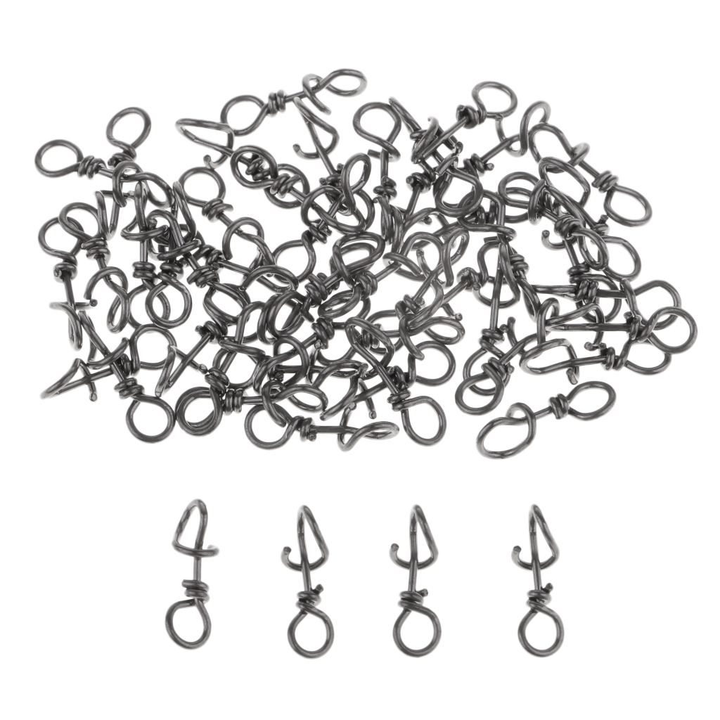 50pcs Anti-rust High Strength Stainless Steel Quick Lock Fishing Snaps ...