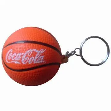Custom-made Logo Printed Pu Anti-stress Basketball-shaped Keychains ...