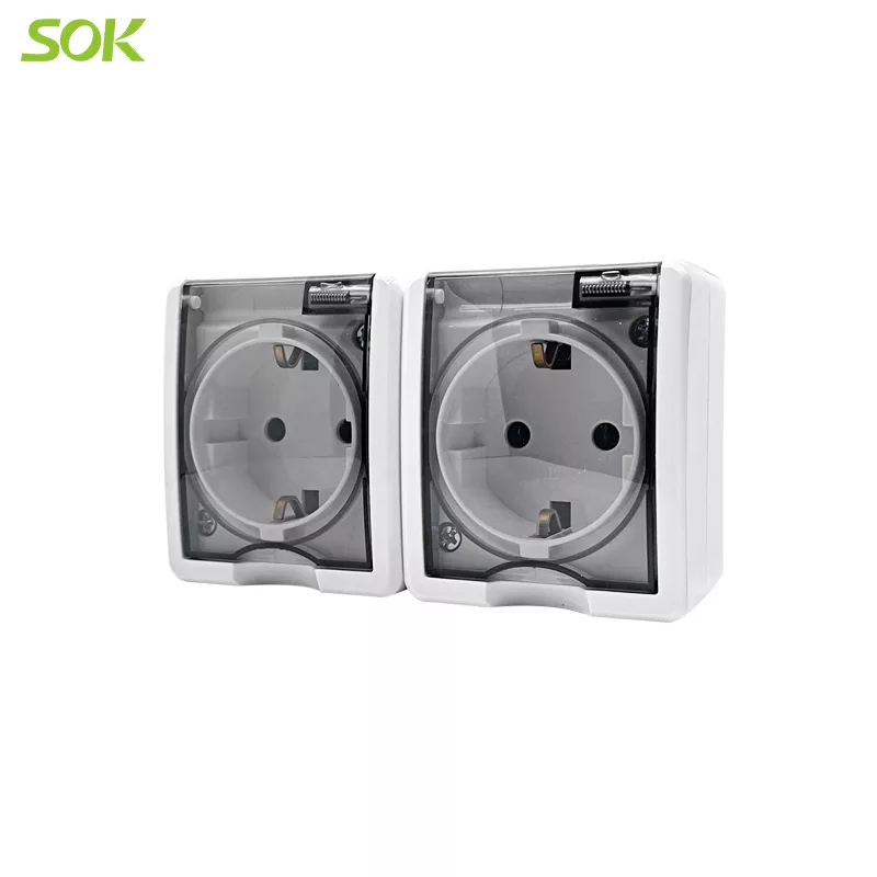 Universal Twin Schuko Power Outlet With Shutter, High Quality Universal ...