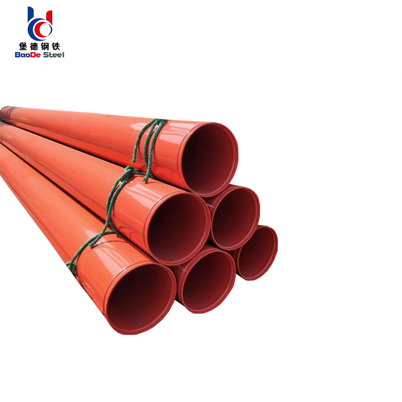 Red Painted Fire Fighting Sprinkler Steel Pipe With Grooved End, High ...