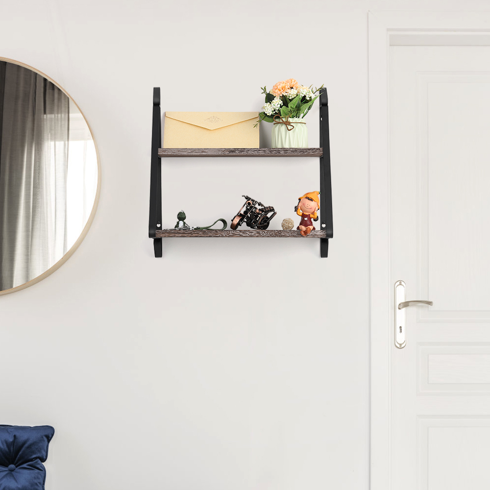 2-tier Wall Mount Wooden Wall Shelf, High Quality 2-tier Wall Mount ...